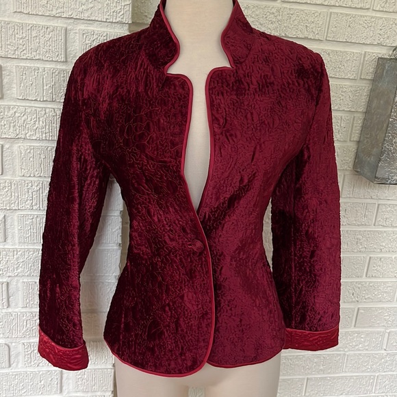 MaxMara | Jackets & Coats | Maxmara Red Velvet Jacket | Poshmark